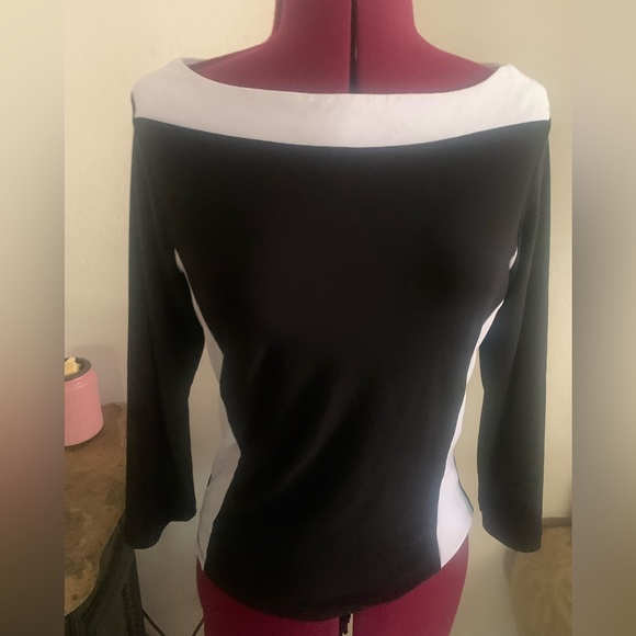 Star City | Tops | Vintage Style Star City Black Top With White Panels ...